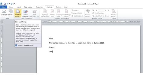 Use Mail Merge In Word 2010 To Create Documents Automatically Using