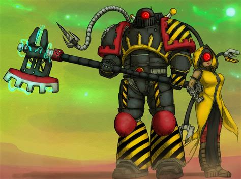Adeptus Astartes And Chaos Space Marine Warhammer 40k Drawn By