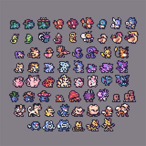 Pokemon Pixel Art Collection Pokemon Character Pixel Sprites Pixel