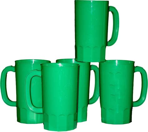 Youngever 4 Pack 16 Ounce Plastic Beer Glasses Beer Mug