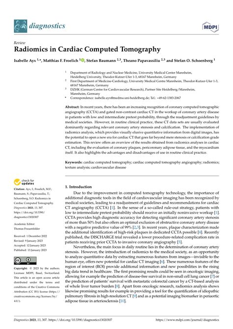 Pdf Radiomics In Cardiac Computed Tomography