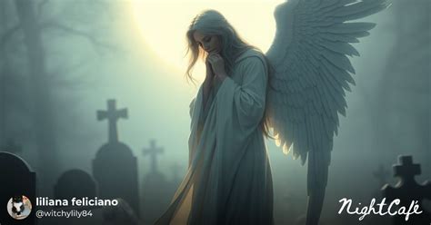 Sorrowful Angel Weeping In Graveyard Digital Matt Ai Art