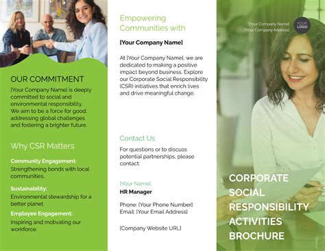 Free Corporate Social Responsibility Activities Brochure Hr Template To