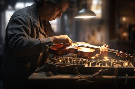 Premium Photo A Musician Tuning Instruments Before A Generative Ai