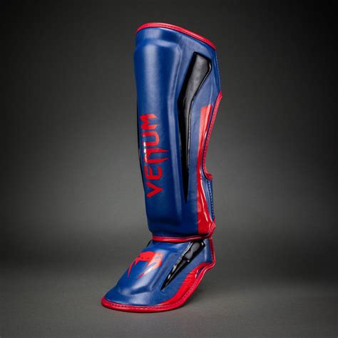 Venum Elite Shin Guards Dark Bluered