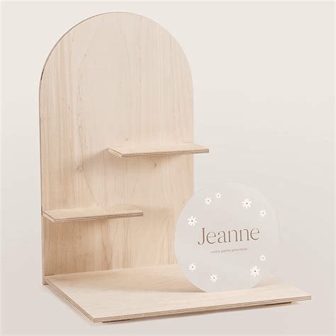 Présentoir Dragées Baptême En Bois Et Son Plexi Champêtre Ma Création
