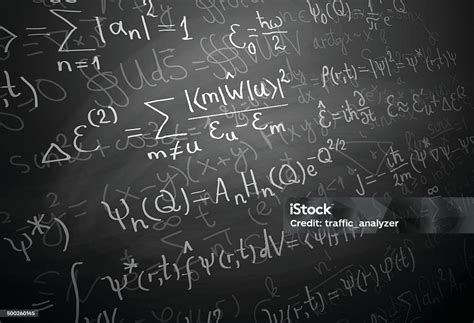 Quantum Physics Formulas Over Blackboard Stock Illustration Download