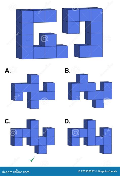 Iq Exam With Matching Cube Objects Stock Vector Illustration Of Isolated Plan 275330287