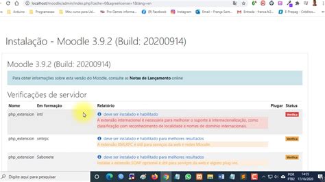 php extension intl Instalação Moodle Xampp localhost YouTube
