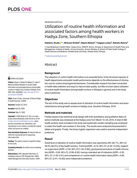 Pdf Utilization Of Routine Health Information And Associated Factors Among Health Workers In