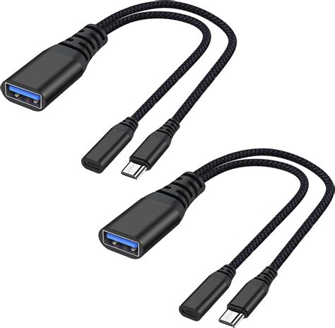 Areme 2 Pack Otg Cable Adapter For Fire Tv Stick 4k Powered Micro Usb To Usb Otg Cable For