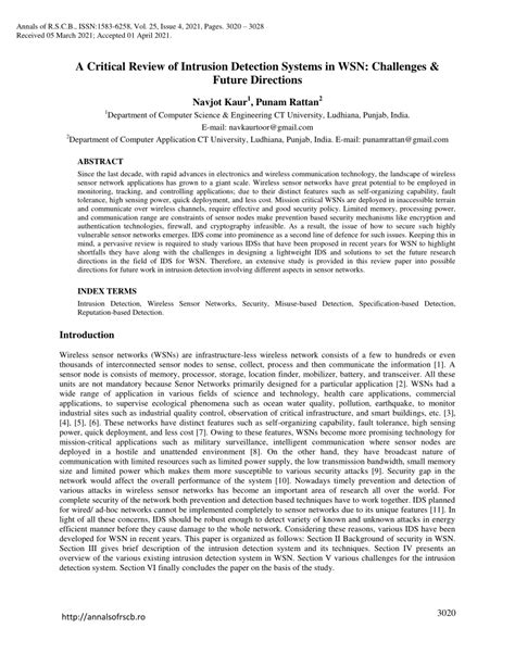 Pdf A Critical Review Of Intrusion Detection Systems In Wsn