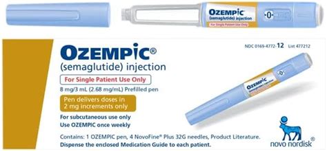 Novo Nordisk Ozempic 2 Mg Dose Pen Injector Box 3 Milliliter