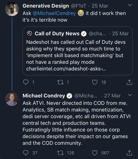 [cod] Tweet Proving Sbmm Has Been A Thing In Cod These Past Few Years