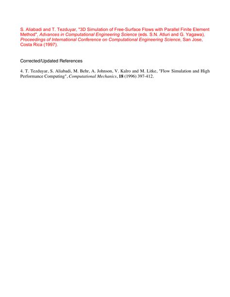 pdf 3d simulation of free surface flows with parallel finite element