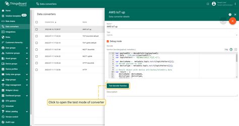 aws iot integration thingsboard professional edition