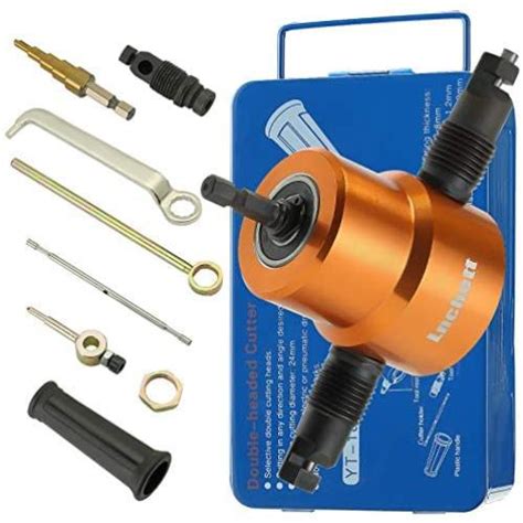 Lnchett Double Head Sheet Metal Nibbler Nibbler Metal Cutter With Saw Power Drill Attachment