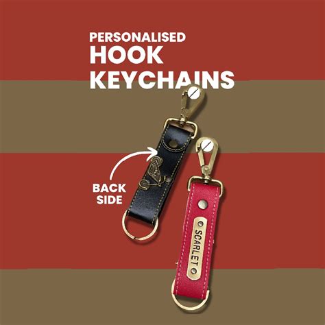 Personalized Leather Keychain With Hook Customized Pu Keychain With