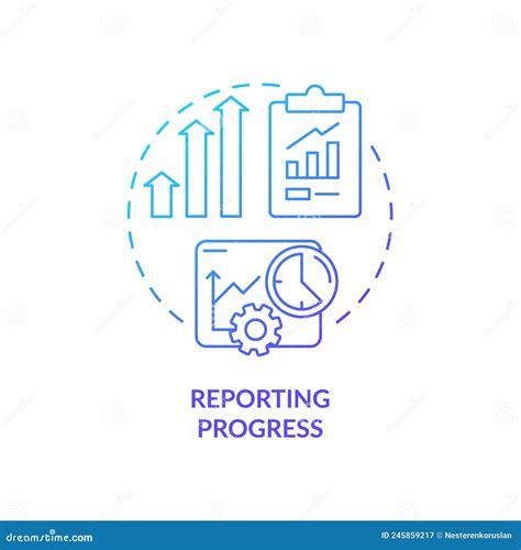 Reporting Progress Blue Gradient Concept Icon Stock Vector Illustration Of Abstract Company