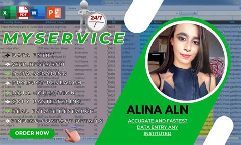 Data Entry Copy Paste Typing Web Scraping Web Research By Alinaaln