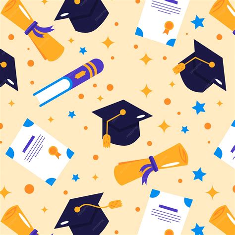 Premium Vector Hand Drawn Graduation Pattern