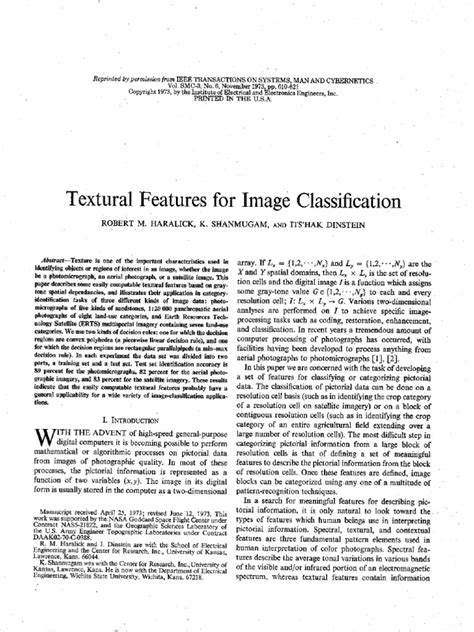 Pdf Textural Features For Image Classification Dokumen Tips