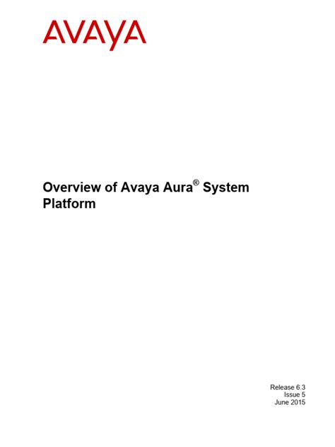 overview of avaya aura system platform pdf computer network