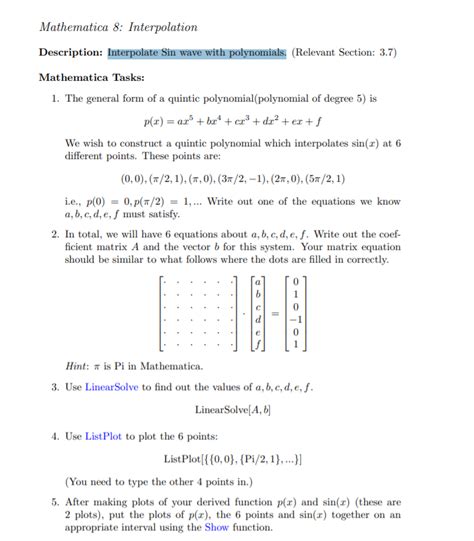 Mathematica 8 Interpolation Description Interpolate
