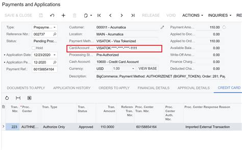 How To Save Credit Card Account In Acumatica Using BigCommerce