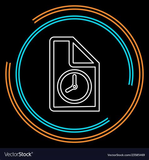 Document With Clock Icon Royalty Free Vector Image