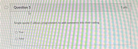 Solved Question 51 ﻿ptssingle Quote ﻿allows Programmers