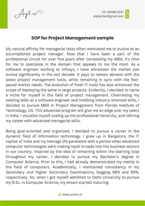 SOP For Project Management SOP Format Sample PDF 2024