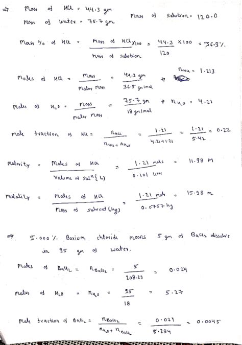 A Solution Consists Of 44 3 G Of Hydrochloric Acid Hcl 75 7 G Water And Has A Wizedu