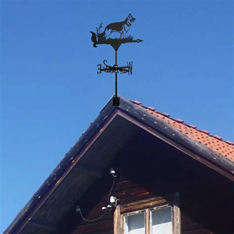 1pc Roof Weathervane Retro Metal Wind Vane Black Spray Paint Wind