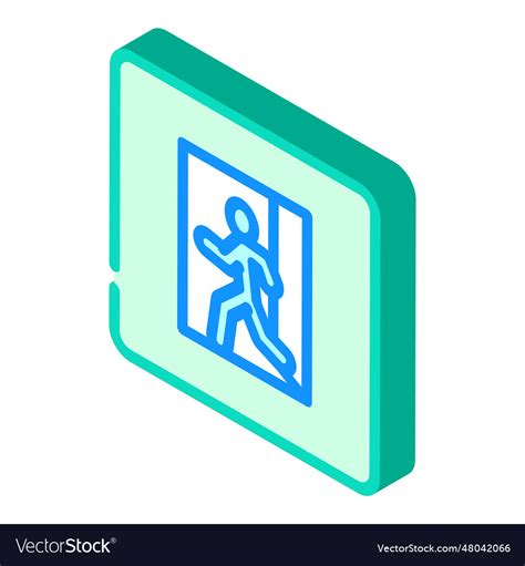 Emergency Exit Safety Isometric Icon Royalty Free Vector