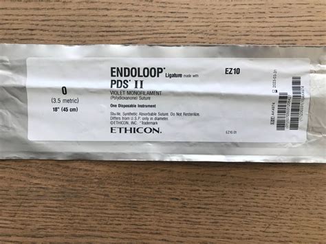 New Ethicon Ez10 Endoloop Ligature Pds Ii Violet Monofilament Suture 0