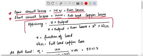 Determine The Efficiency Of A 15kv Transformer For The Following
