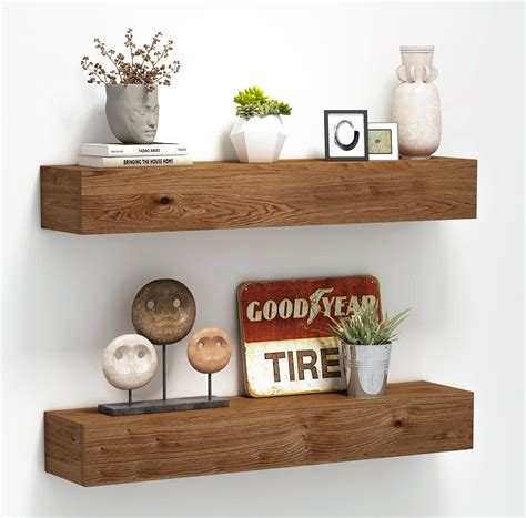 Rustic Wood Wall Shelves Urban Timber Rustic Wall Mounted Shelf With