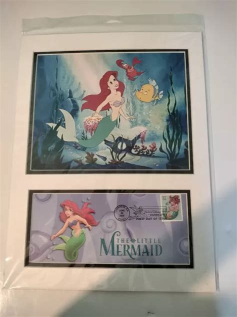 Disney Little Mermaid Ariel Flounder First Day Issue Art Post Office