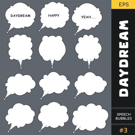 Premium Vector Speech Bubbles Set 03 Word Balloons Text Talk Chat