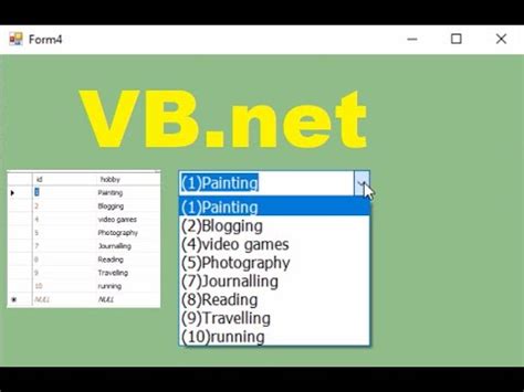 VB Net Tutorial How To Display Items And Their Values Together From SQL Server In Combobox