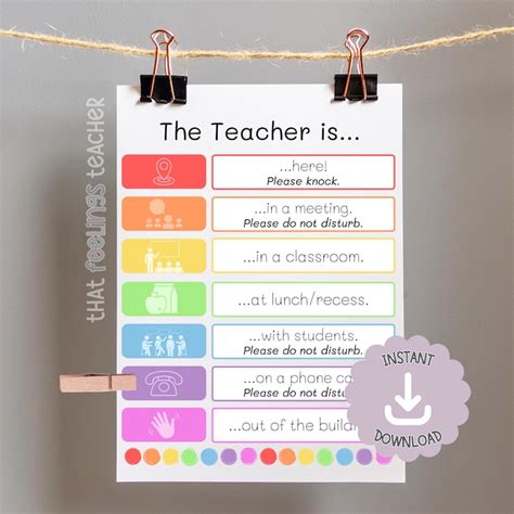 The Teacher Is Door Sign Where Is The Teacher Babe Classroom Sign Etsy