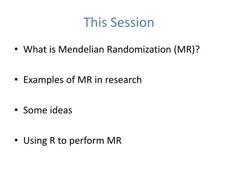 Ppt Mendelian Randomization Genes As Instrumental Variables Powerpoint Presentation Id 6121637