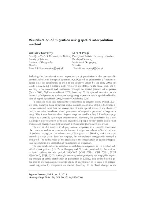 Pdf Visualization Of Migration Using Spatial Interpolation Method