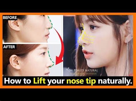 Only 2 Steps How To Lift Your Nose Tip Reshape Your Nose Tip Up Naturally Nose Lift Exercis