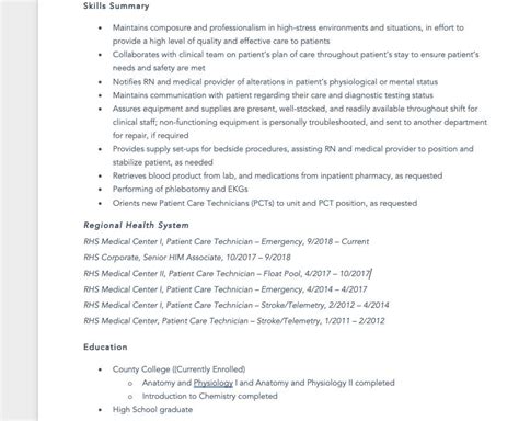 Nc Anesthesia Tech Candidate Interview Worthy Based On Resumé