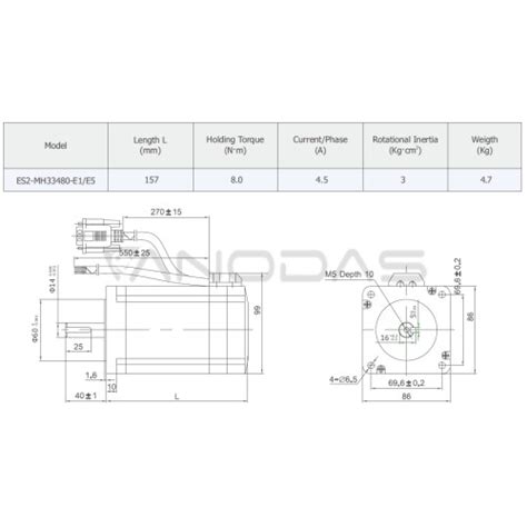 Easy Servo Es2 Mh33480 E5z 8nm Leadshine Servo Motor