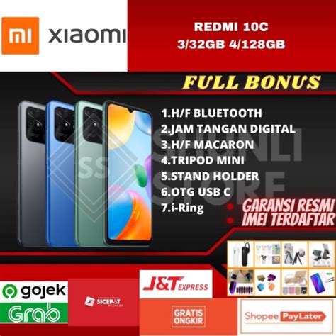 Jual XIAOMI REDMI 10C RAM 4 64GB 4 128GB NEW 100 ORIGINAL GARANSI RESMI Shopee Indonesia