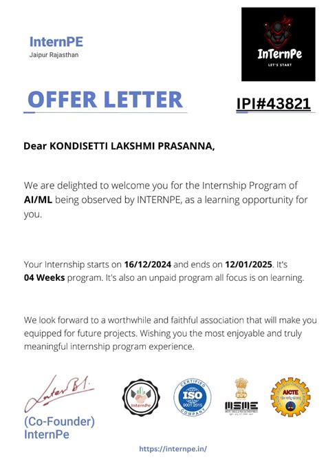 Kondisetti Lakshmi Prasanna On Linkedin 🚀 🚀 Wow 🚀 🚀 Got An Offer