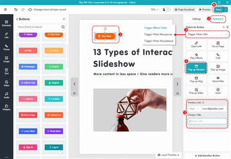 How To Create Icon Buttons With Click And Hover Effects Flipbuilder Help Center